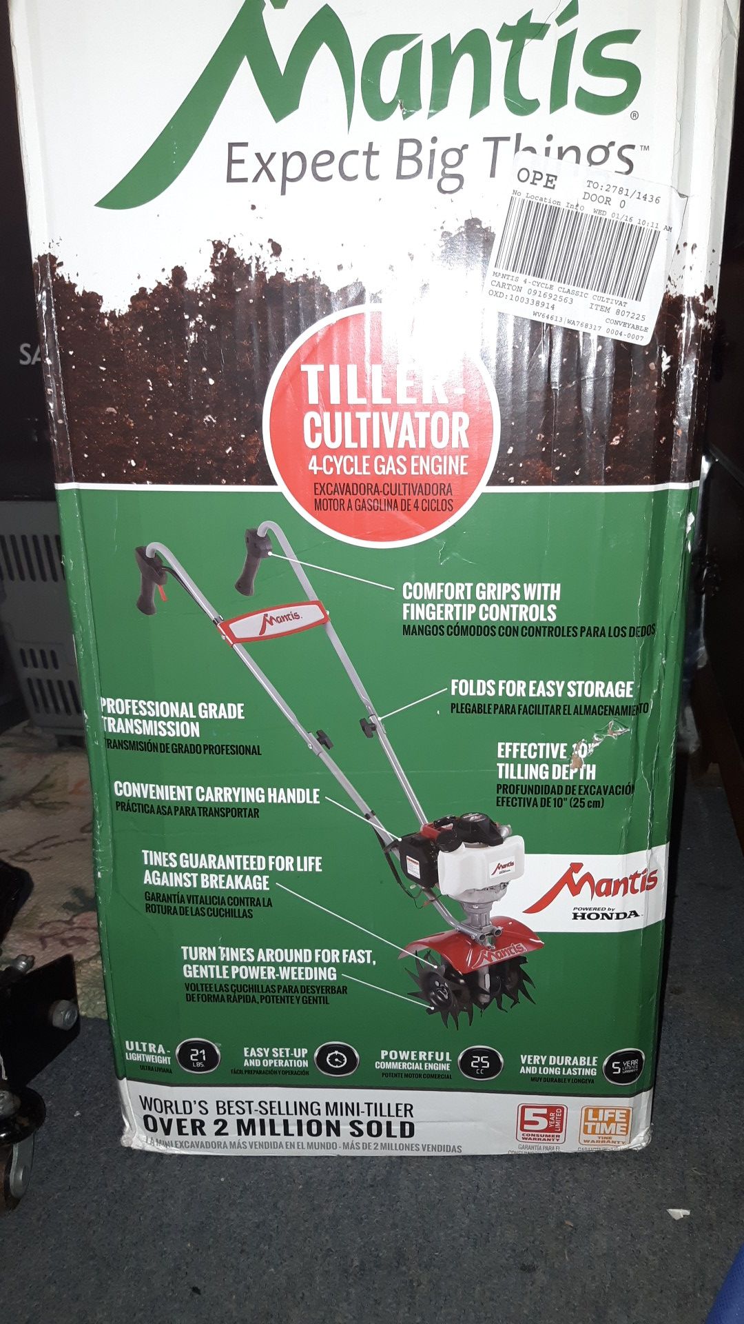 NEW MANTIS TILLER 4 CYCLE PLUS GAS ENGINE POWERED BY HONDA for Sale in ...