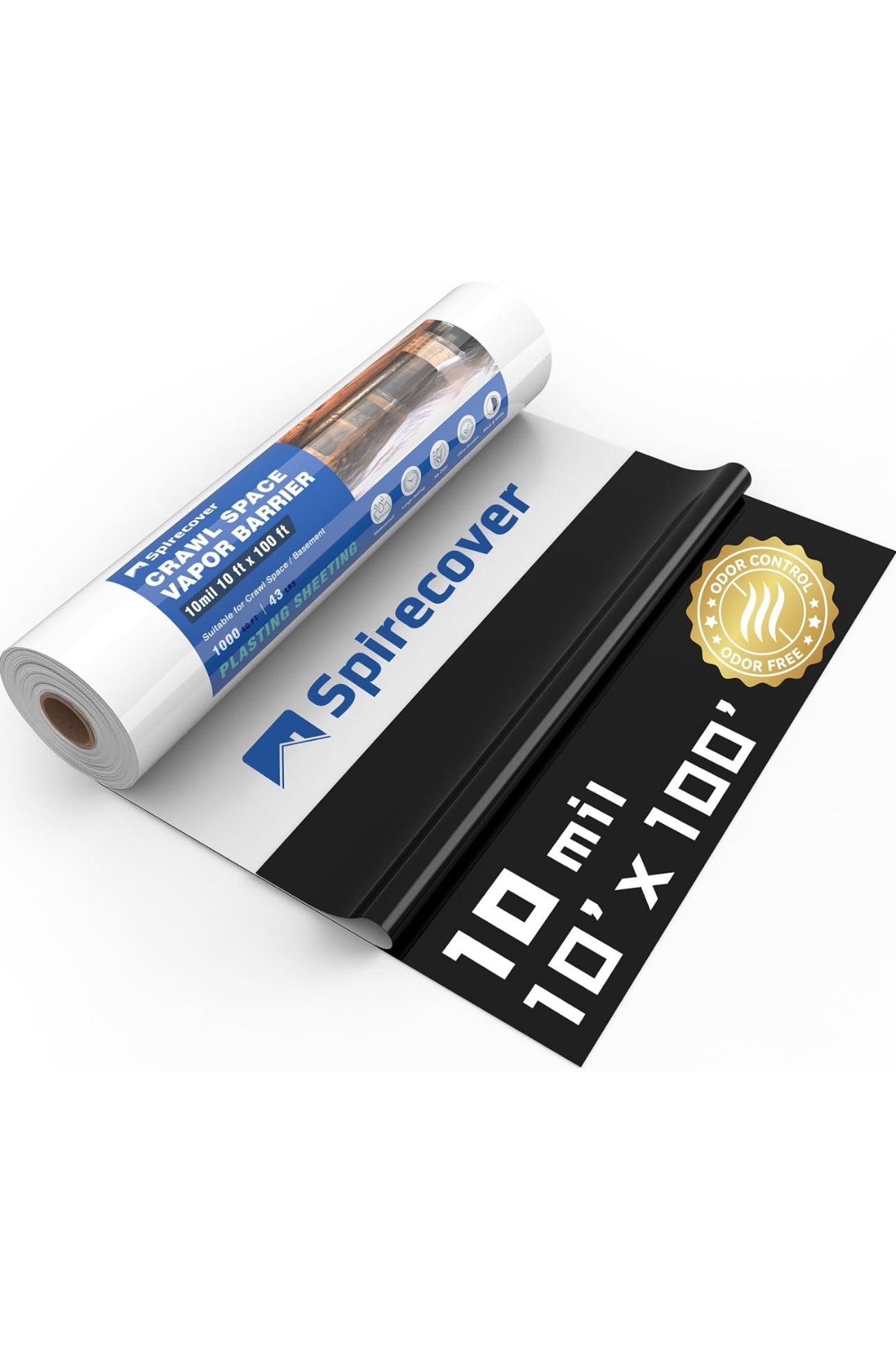 Crawl Space Vapor Barrier, 10mil Film, 10'x100', Drop Cloth Vapor ...