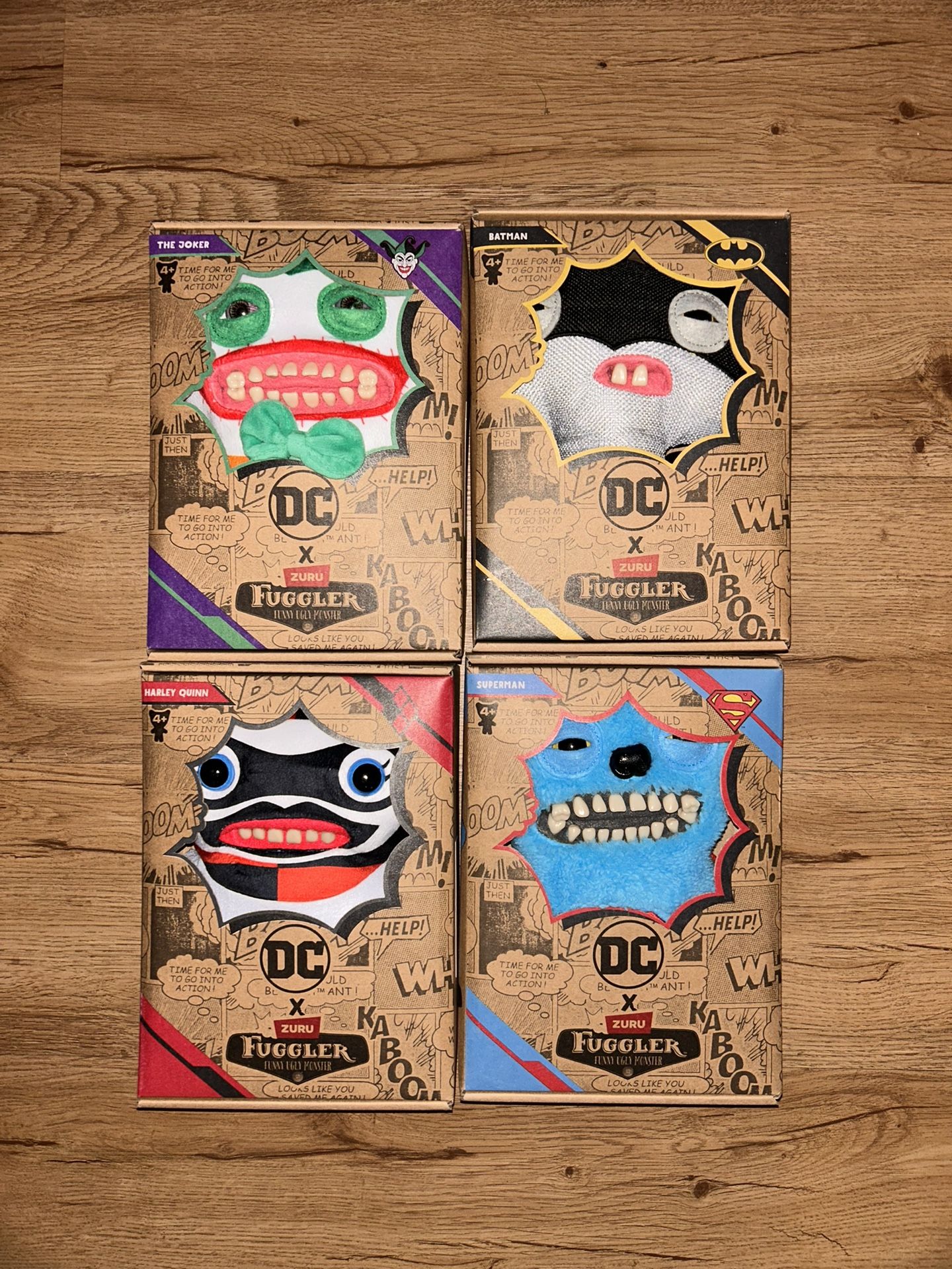 Fuggler DC Funny Ugly Monster Set of 4 Harley Quinn Batman Joker ...