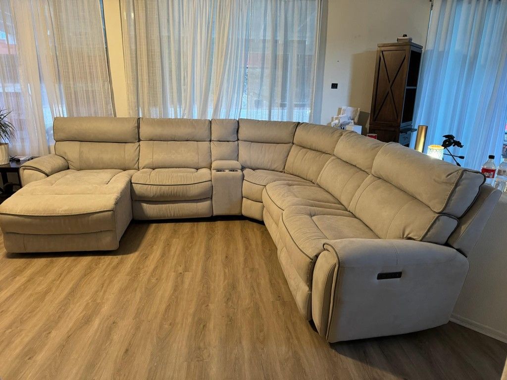 Contempo Light Gray 133 Power Reclining 6 Piece Sectional with Armless Recliner Power Headrest for Sale in Temecula CA OfferUp