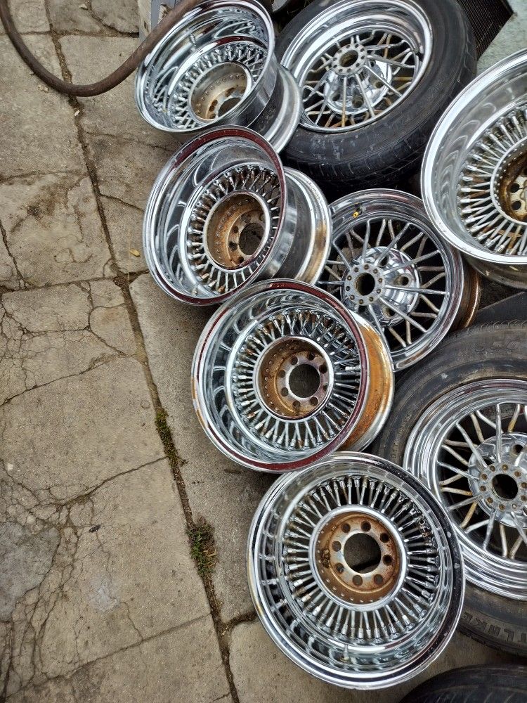 13x7 MCLEAN WIRE WHEELS!.....NEED WORK! 4 LUG?! 275$ for Sale in Los ...
