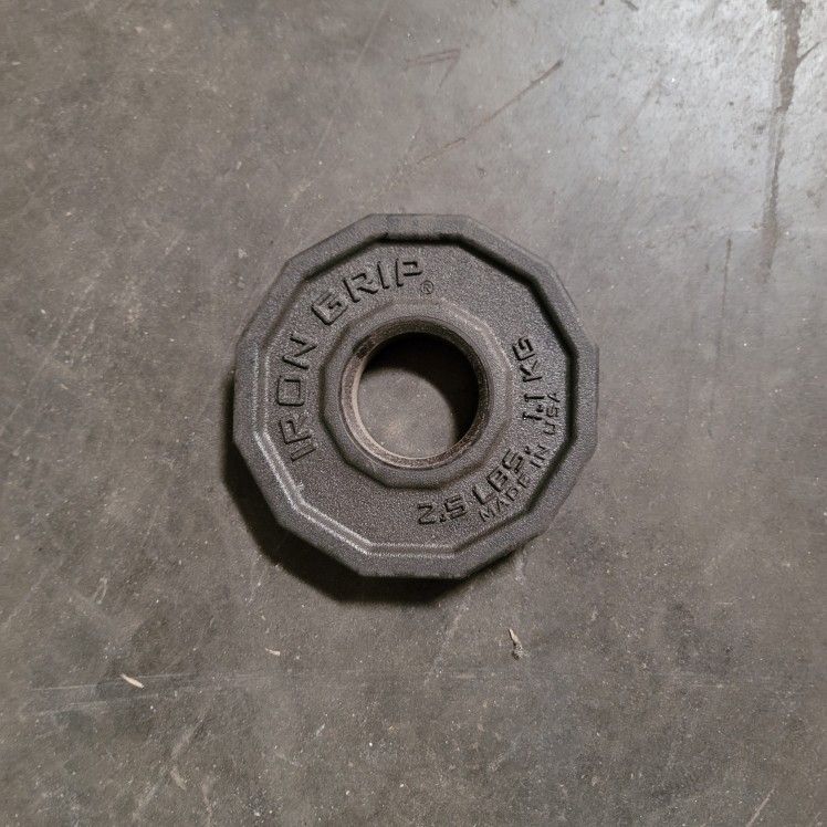 1 X 2.5lb Iron Grip Olympic Weight Plate Urethane for Sale in San Diego ...