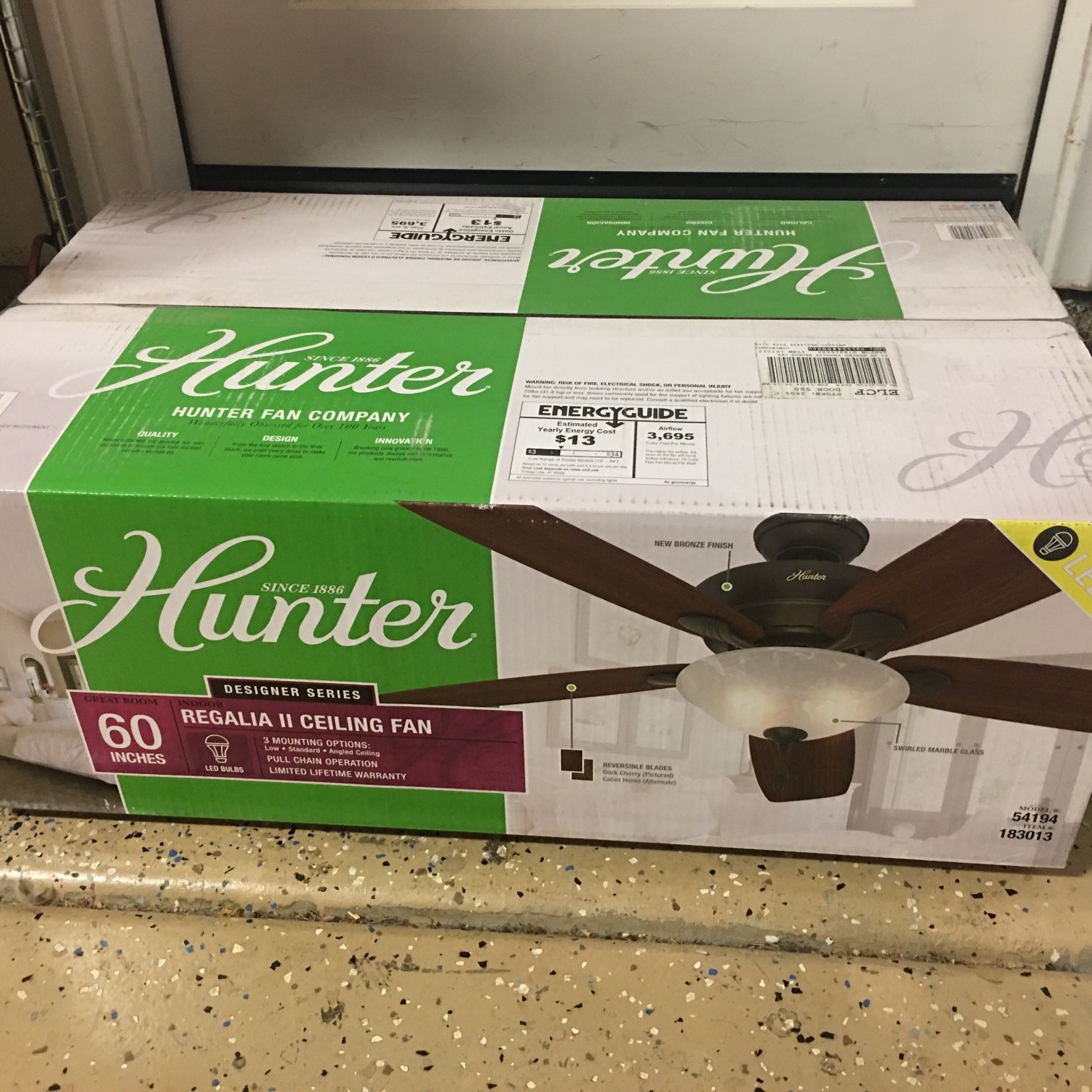 Hunter 60 Inch Regalia Ceiling Fan | Shelly Lighting