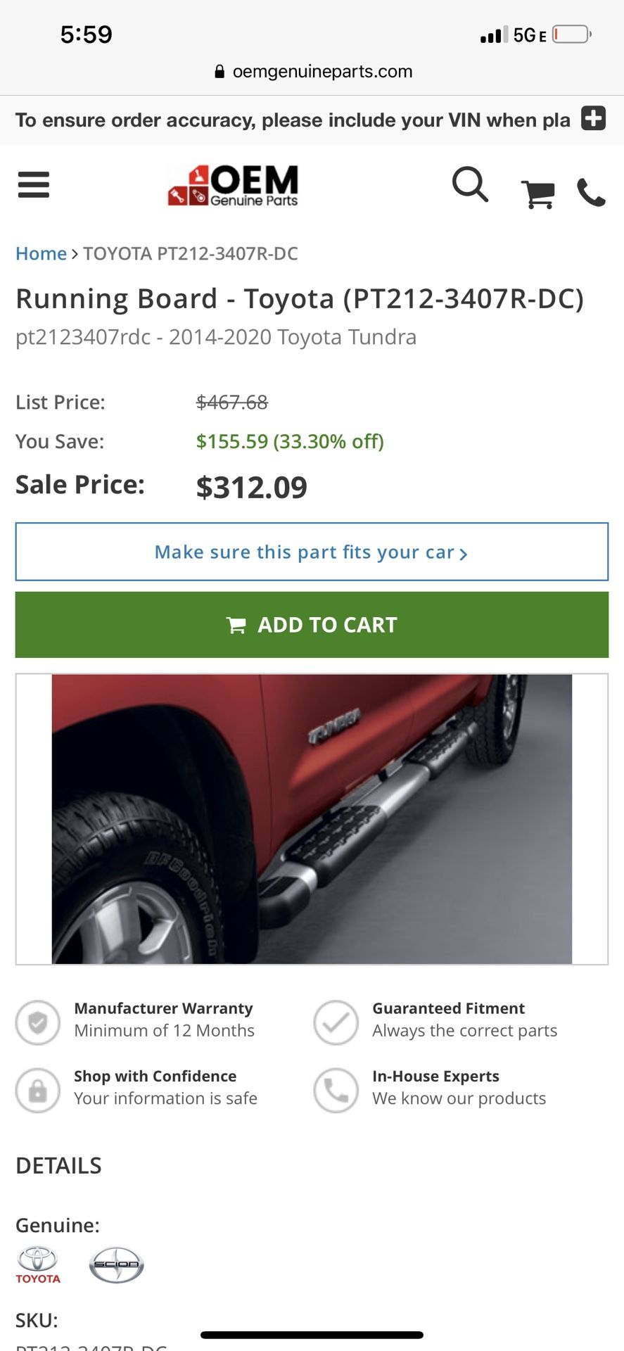 Toyota Tundra OEM Running Boards 2014-2020 for Sale in Tacoma, WA - OfferUp