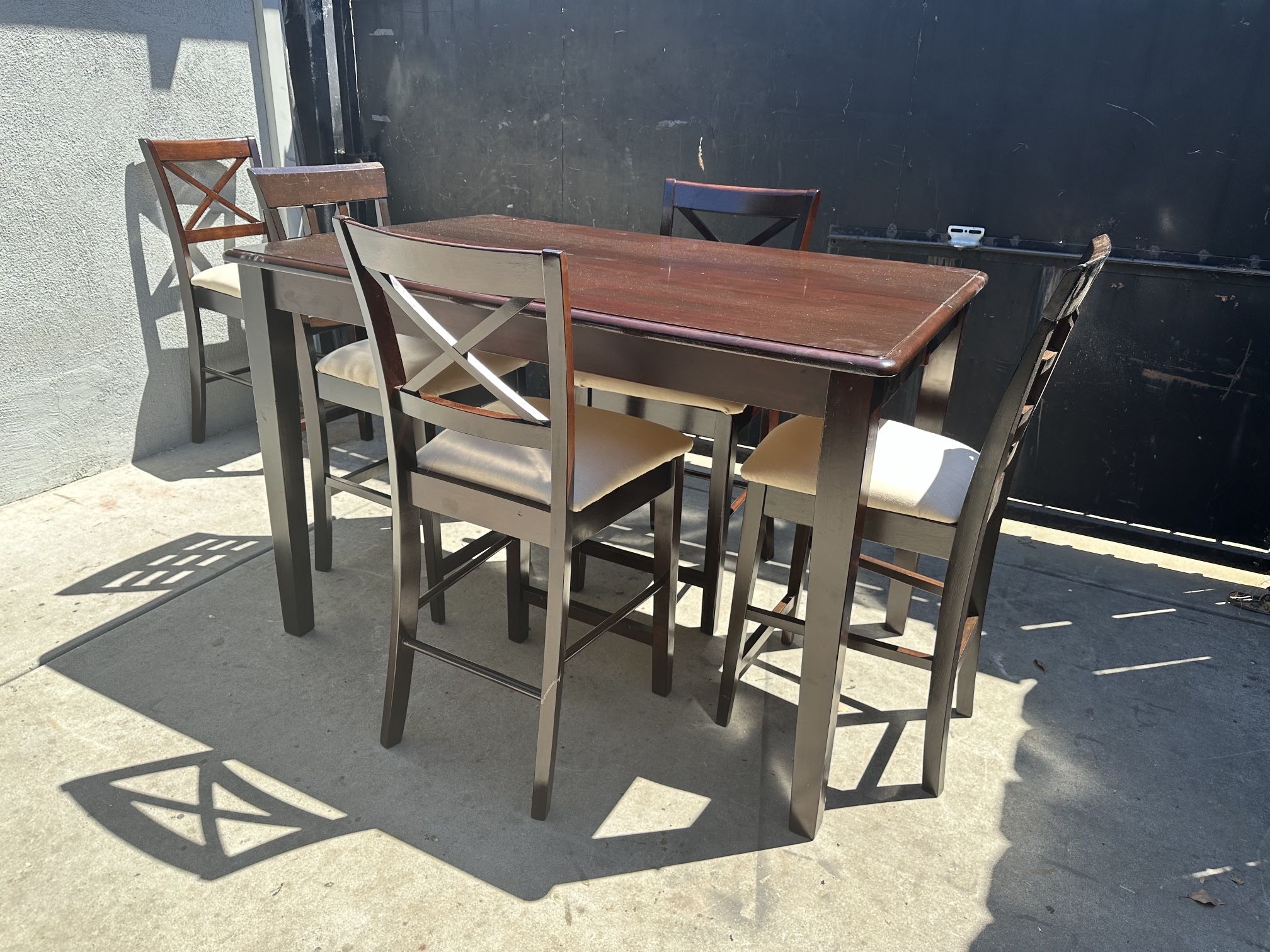 Beautiful Pub Style Dining Table And 5 Matching Chairs for Sale in ...