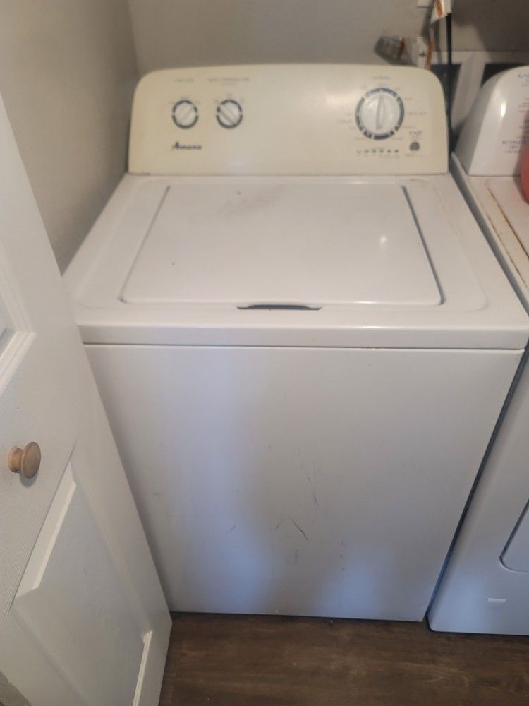 White AMANA Washer & Dryer, – $50 Each (Both Work) for Sale in Las ...
