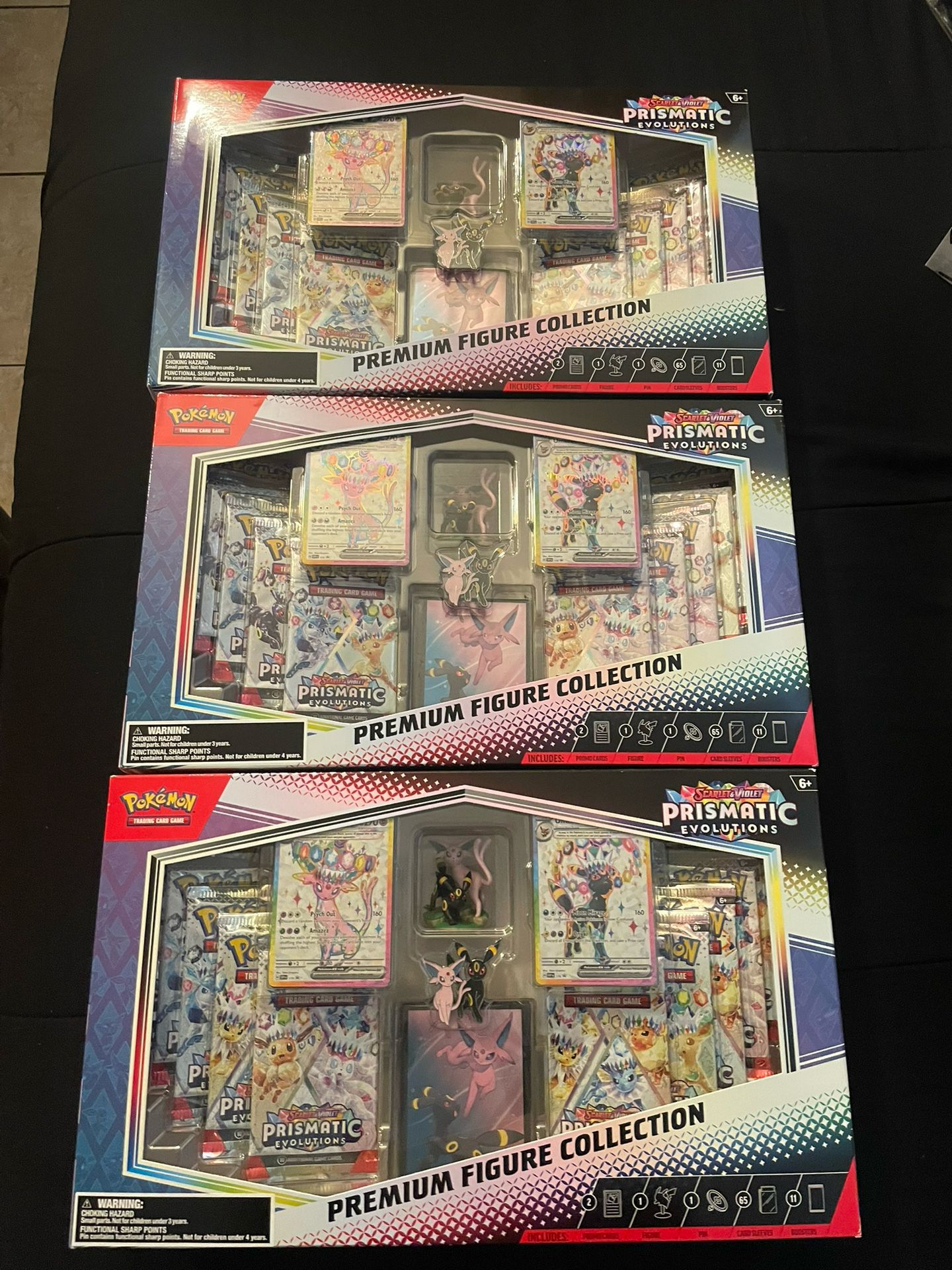 LOT OF 3 - Pokemon Prismatic Evolutions Premium Figure Collection Boxes ...