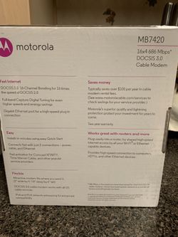 Motorola,MB7420-10,Cable Modem 16x4 686mbps DOCSIS 3.0 for Sale in ...