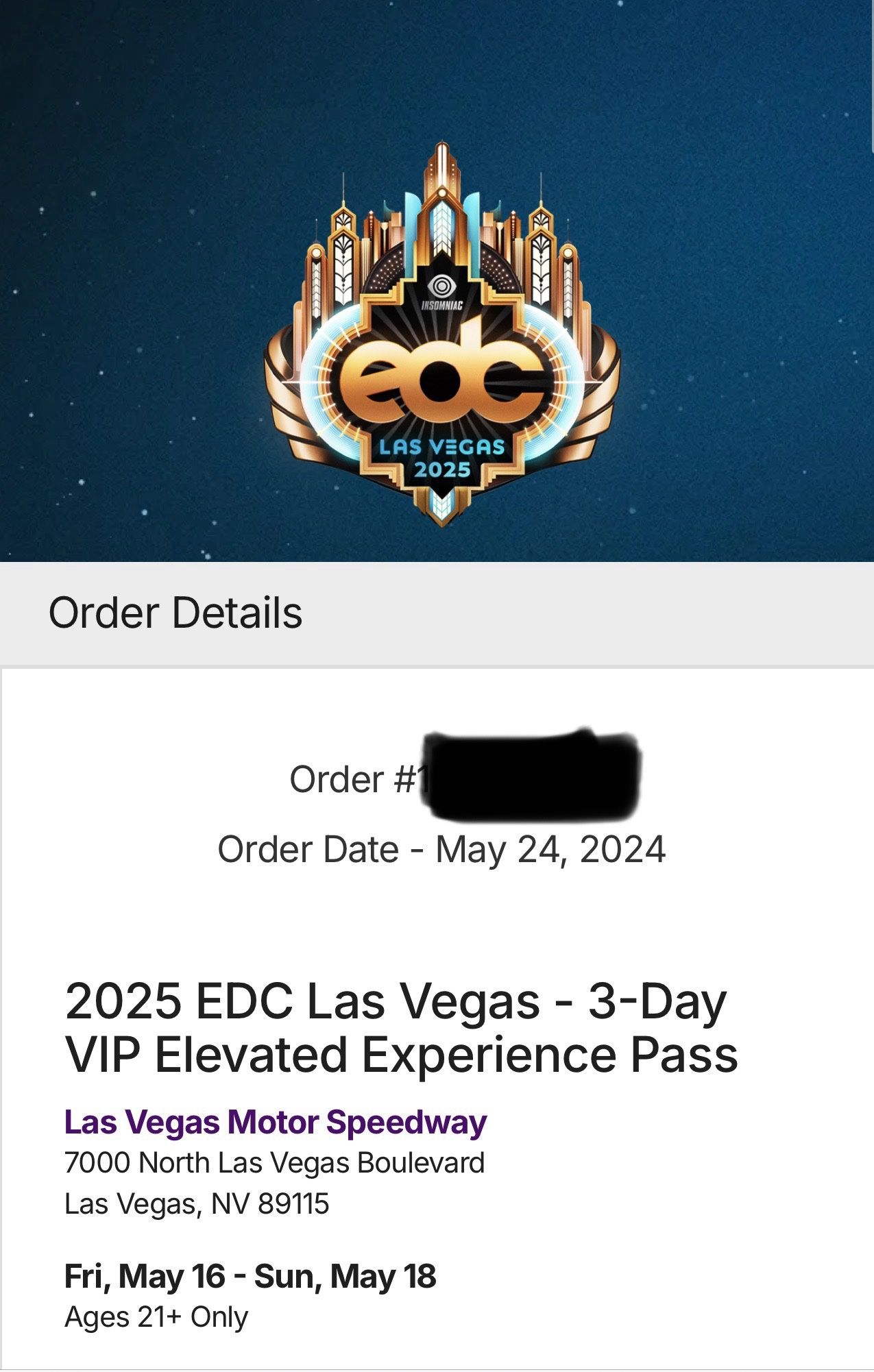 VIP EDC tickets 2025 for Sale in Las Vegas, NV - OfferUp