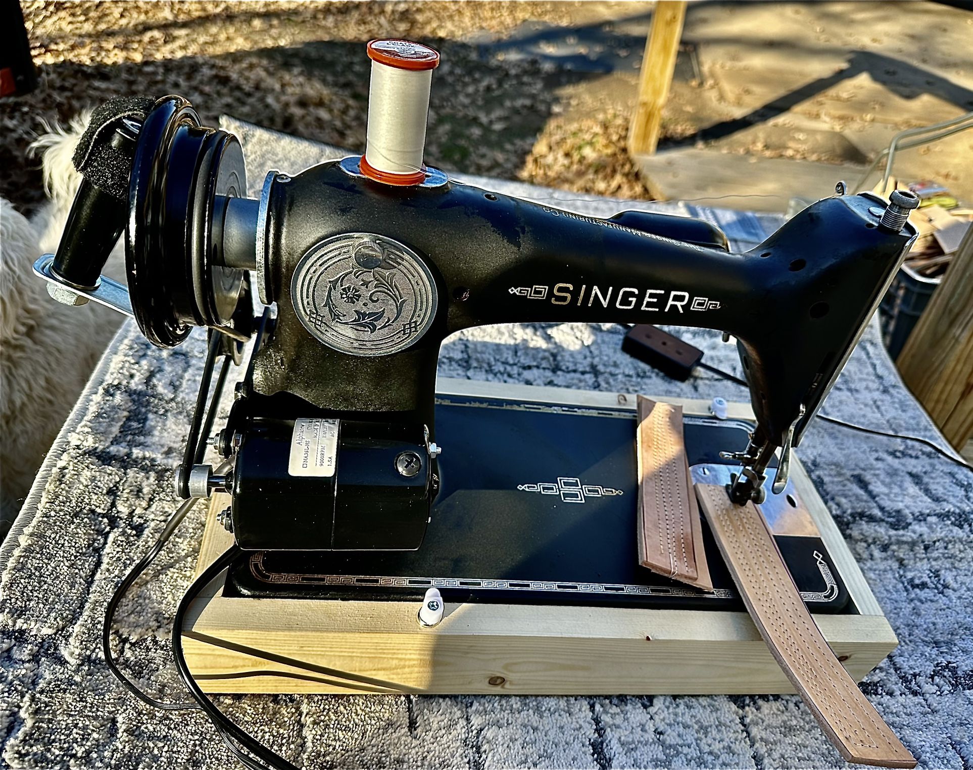 LEATHER MODIFIED SINGER 201 SEWING MACHINE for Sale in Keene, TX - OfferUp