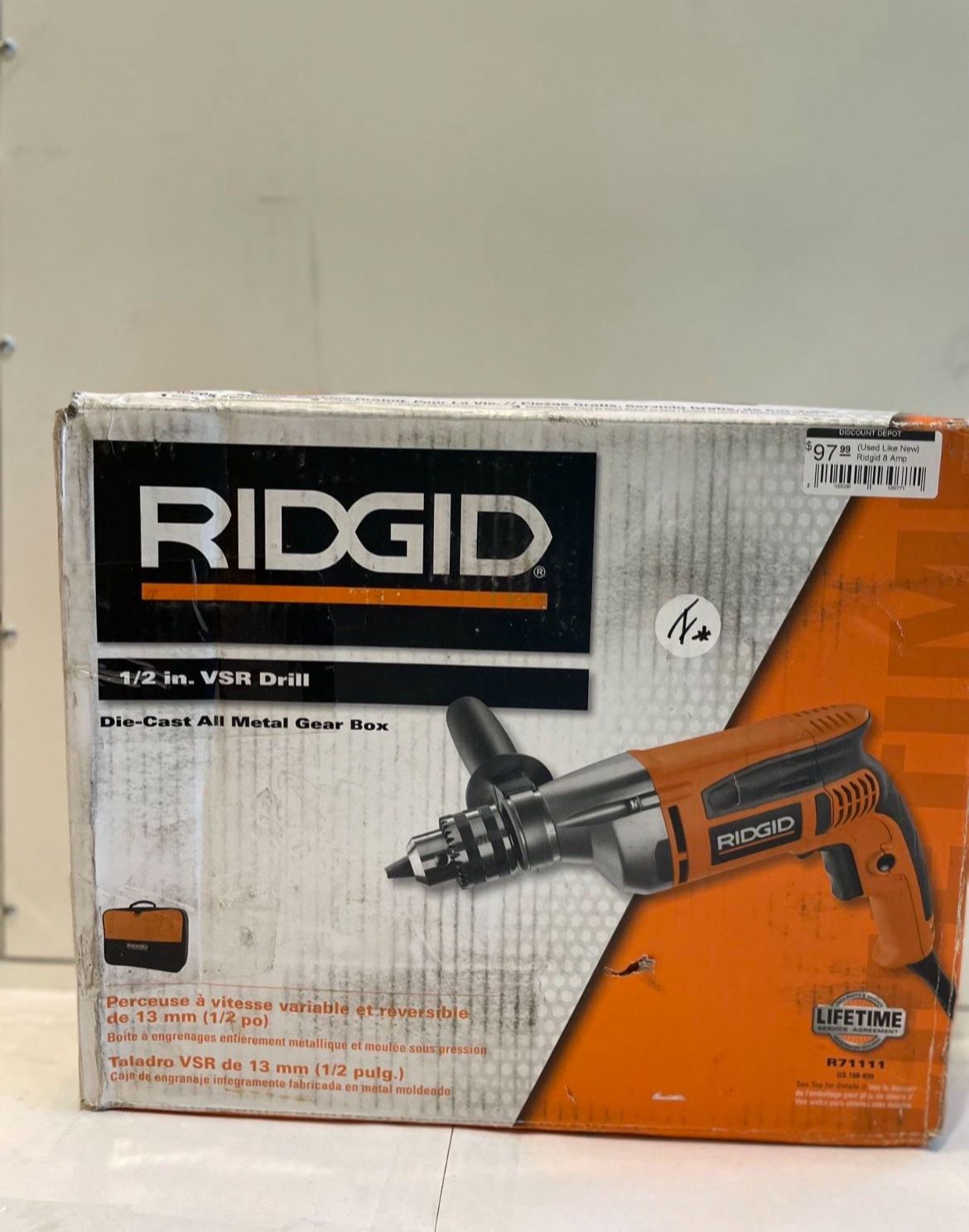 Ridgid 8 Amp Corded 1/2 in. Heavy-Duty Variable Speed Reversible Drill ...