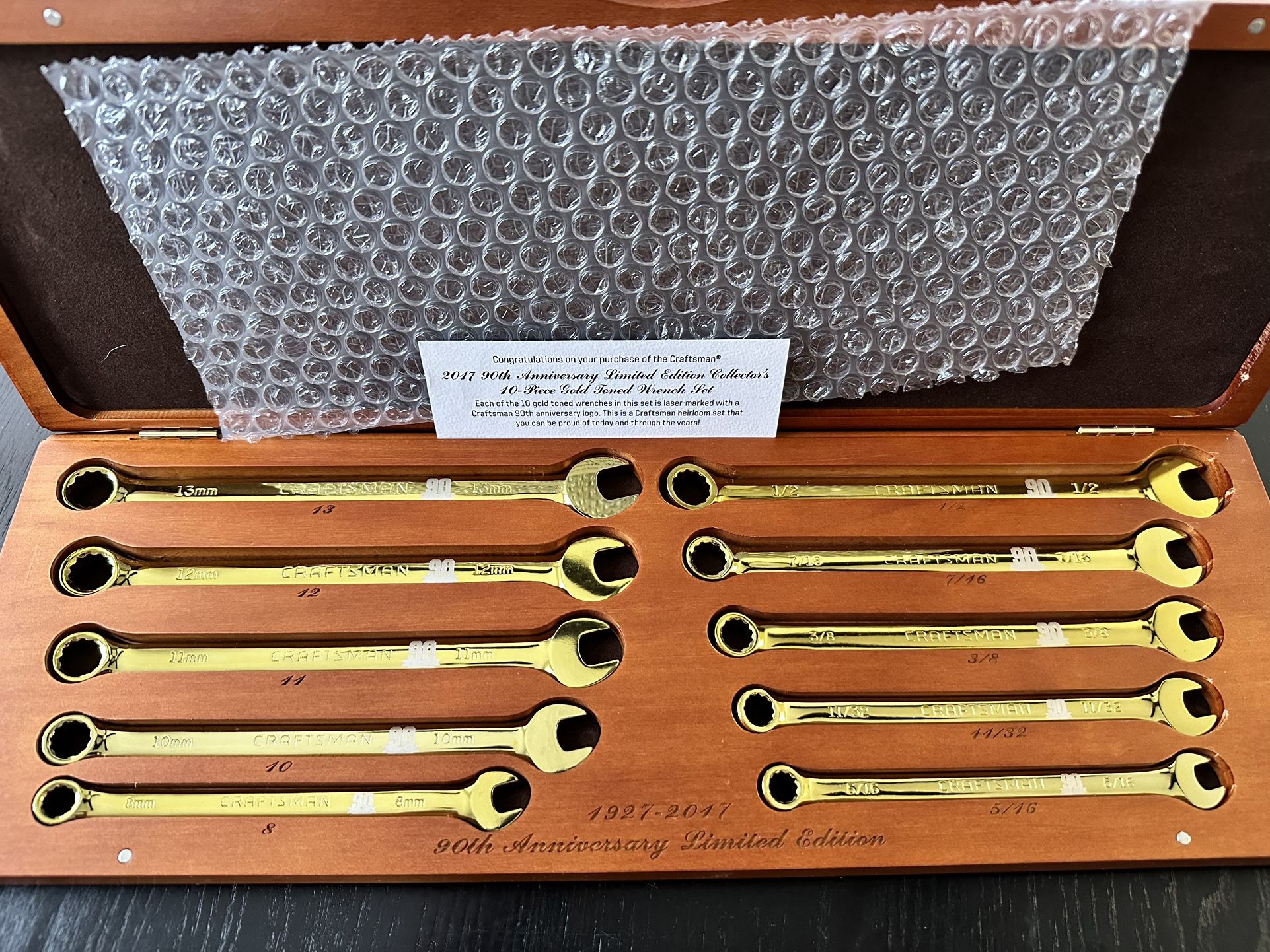 Craftsman 90th Anniversary Gold Wrench Set for Sale in Bakersfield, CA ...