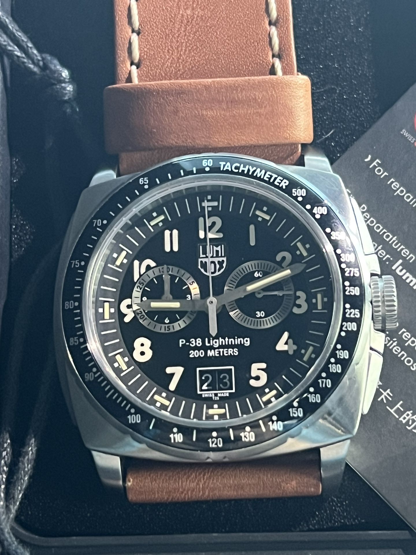 Luminox Air P-38 Lightning Chronograph Date Designer Luxury Sport Watch ...