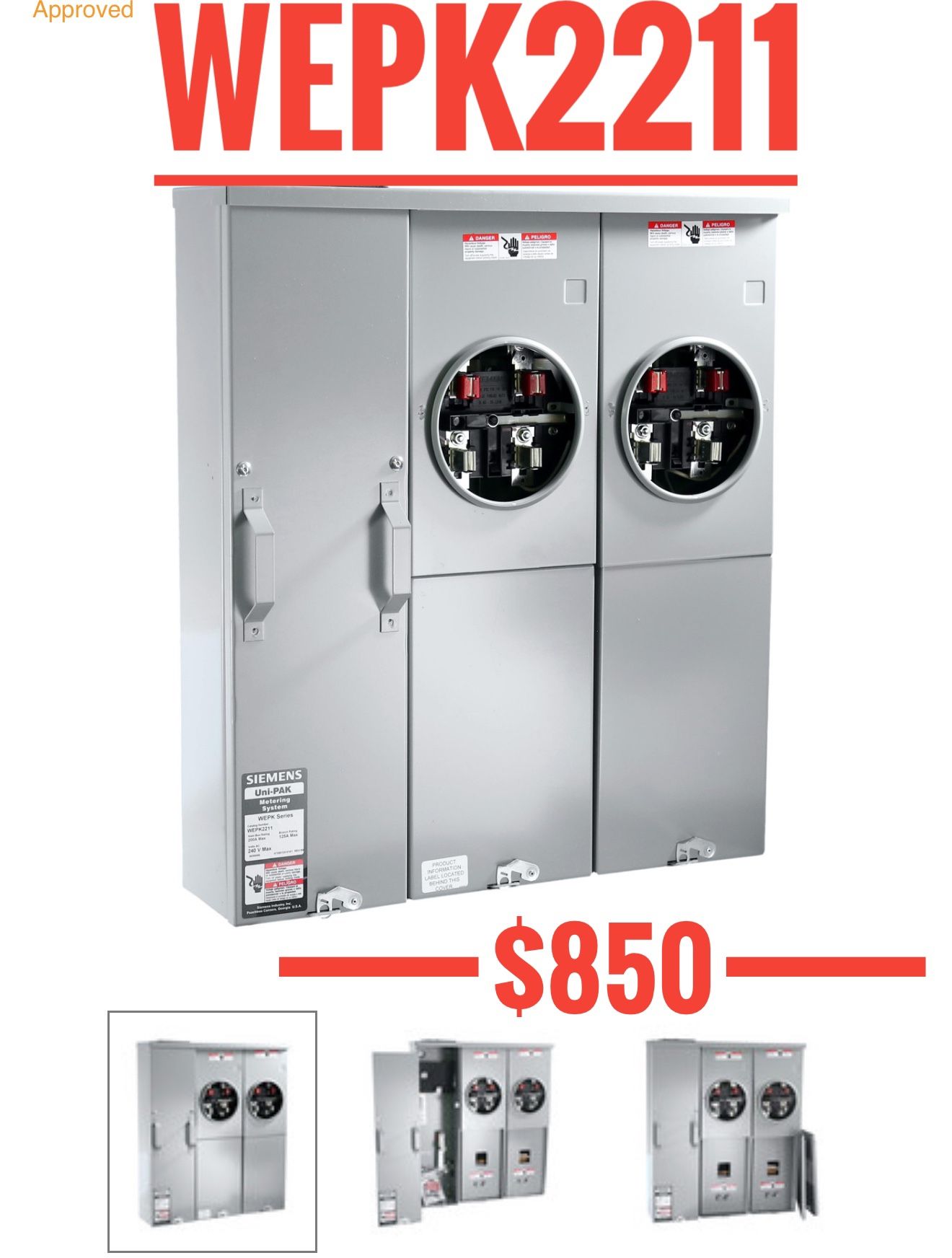 Brand New Siemens WEPK2211 Multi-Family Metering Uni-Pak 2 Meter ...