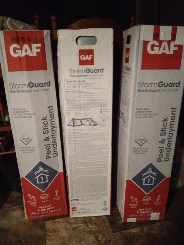 3 Rolls Gaf Storm Guard Ice And Water Underlayment .Retail They $120 ...