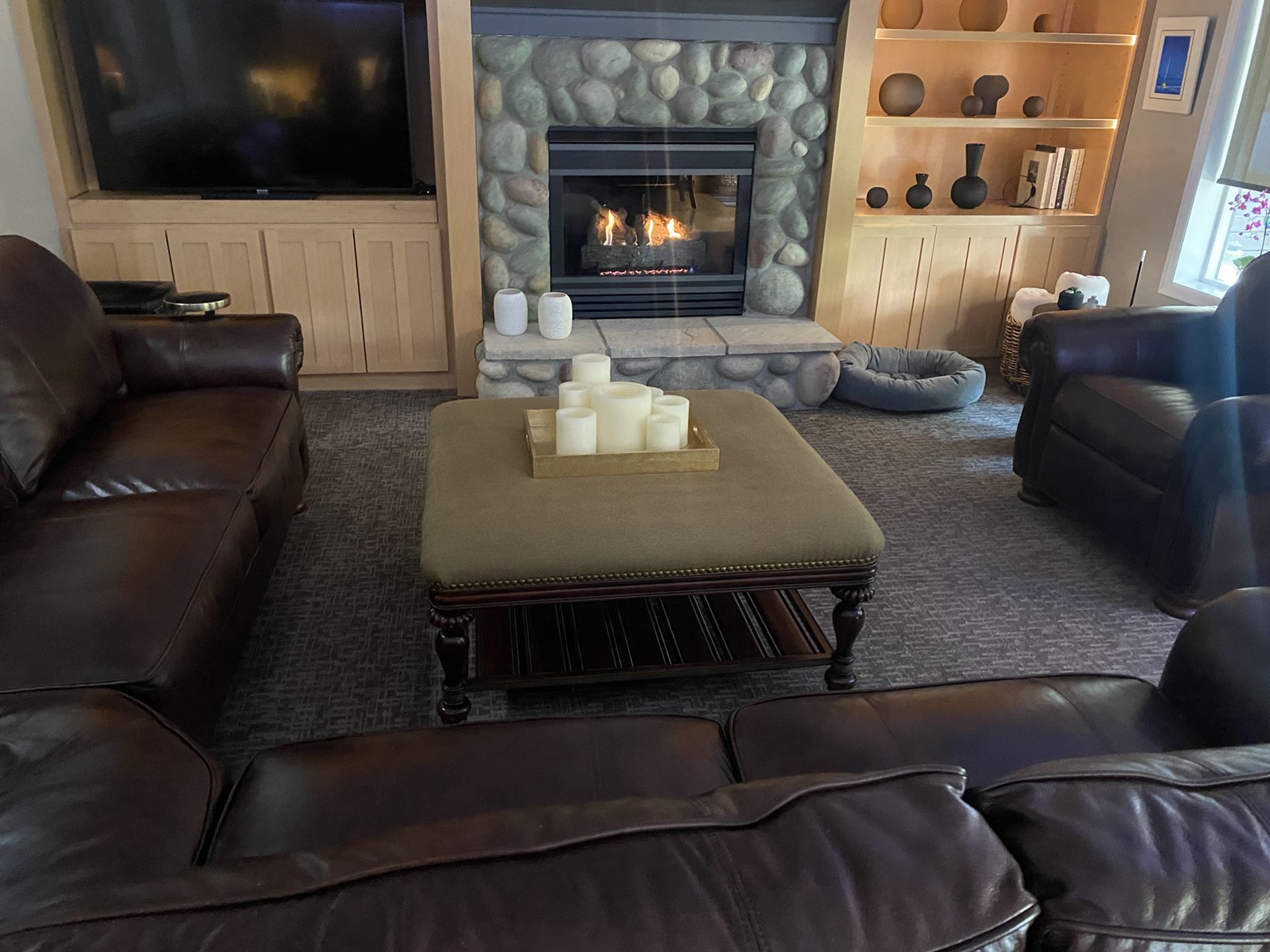 Thomasville Benjamin Club sectional couch, double fudge with matching ...