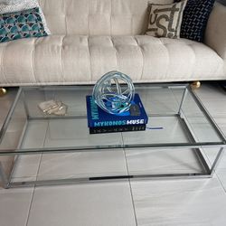 CB2 Smart Glass Chrome Coffee Table for Sale in Miami FL OfferUp