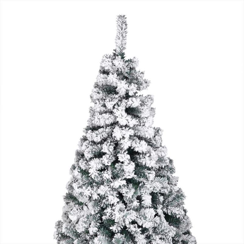7ft Flocked Artificial Christmas Tree Snowy Spruce Unlit Xmas Tree ...
