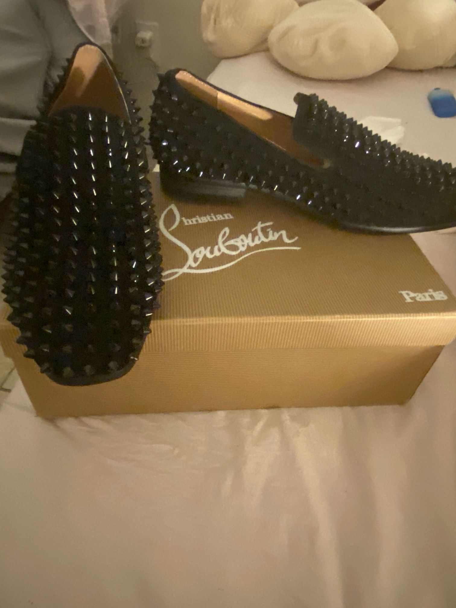 Christian Louboutin Dandelion Spikes Smoking Slippers for Sale in Miami ...