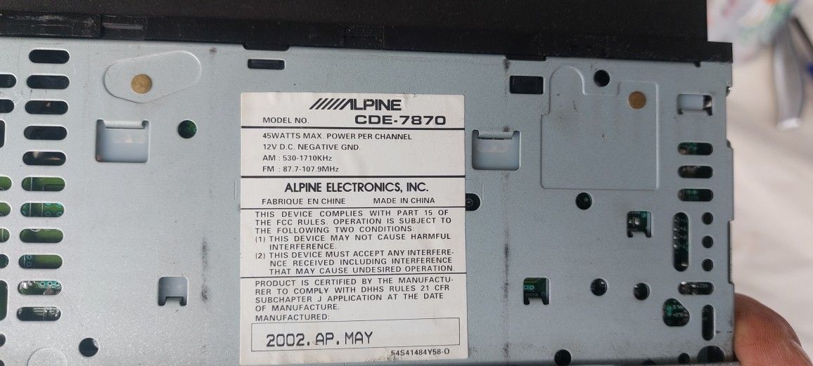 Car Stereo Alpine Cde 7870