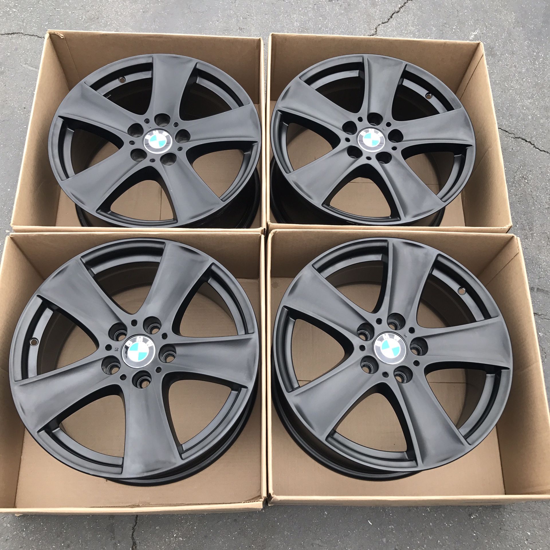 18" oem BMW X5 factory wheels 18 inch semi gloss black rims BMW for ...