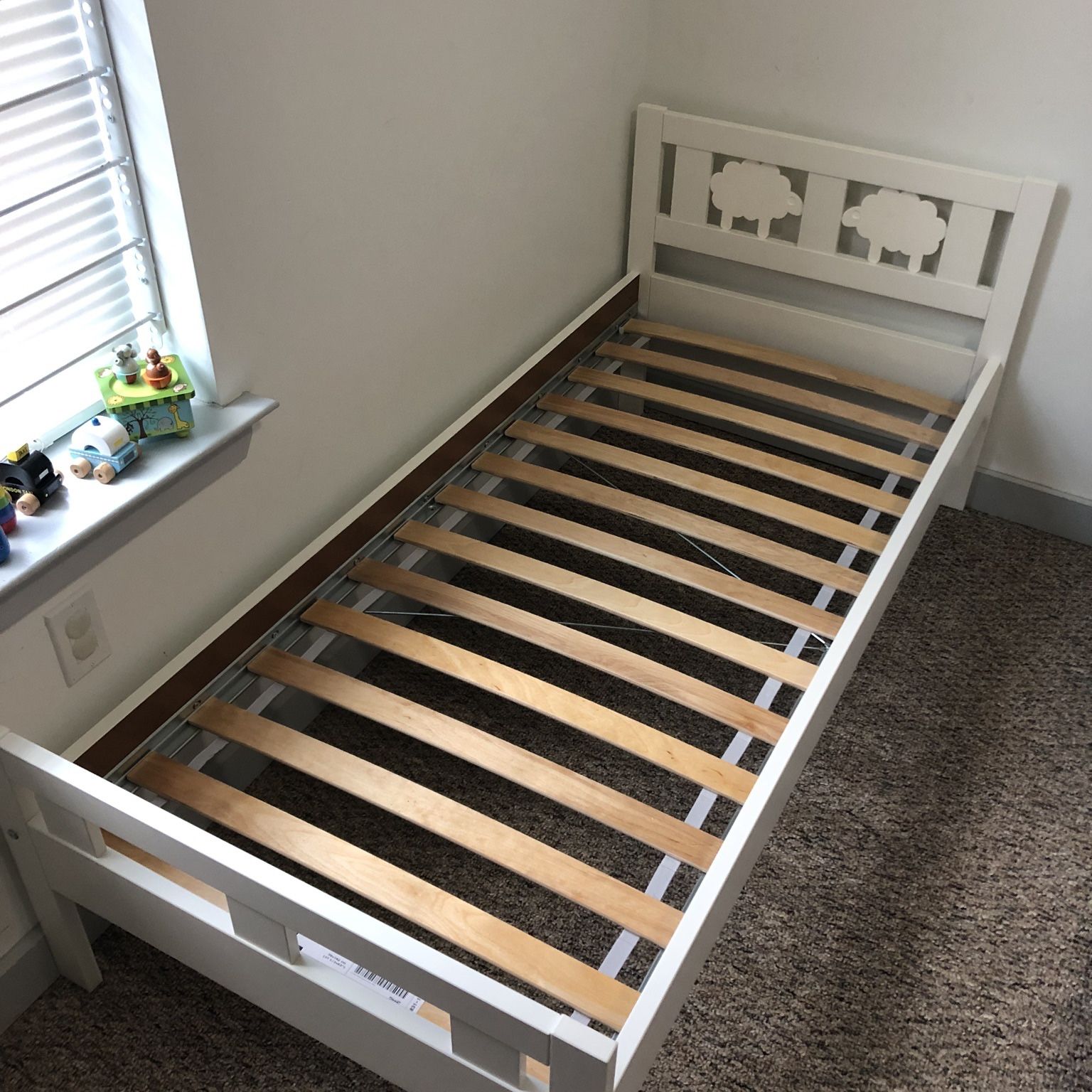 IKEA KRITTER Bed frame with slatted bed base And 2 Mattresses. for Sale in Paramus NJ OfferUp
