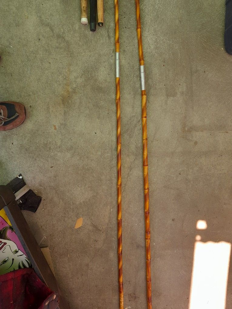 5 Vintage Fishing Pole Bundle Fenwick Browning Pflueger Bamboo Fishing ...