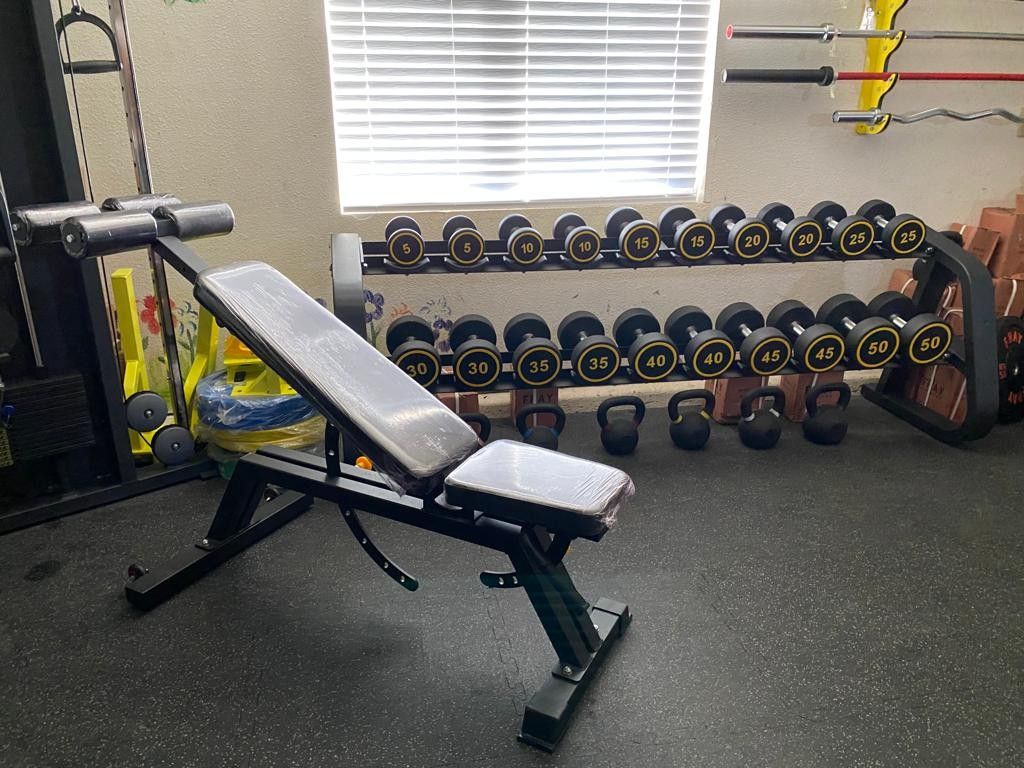 NEW Dumbbell Set 5-50lbs with rack and Bench for Sale in Lathrop, CA ...