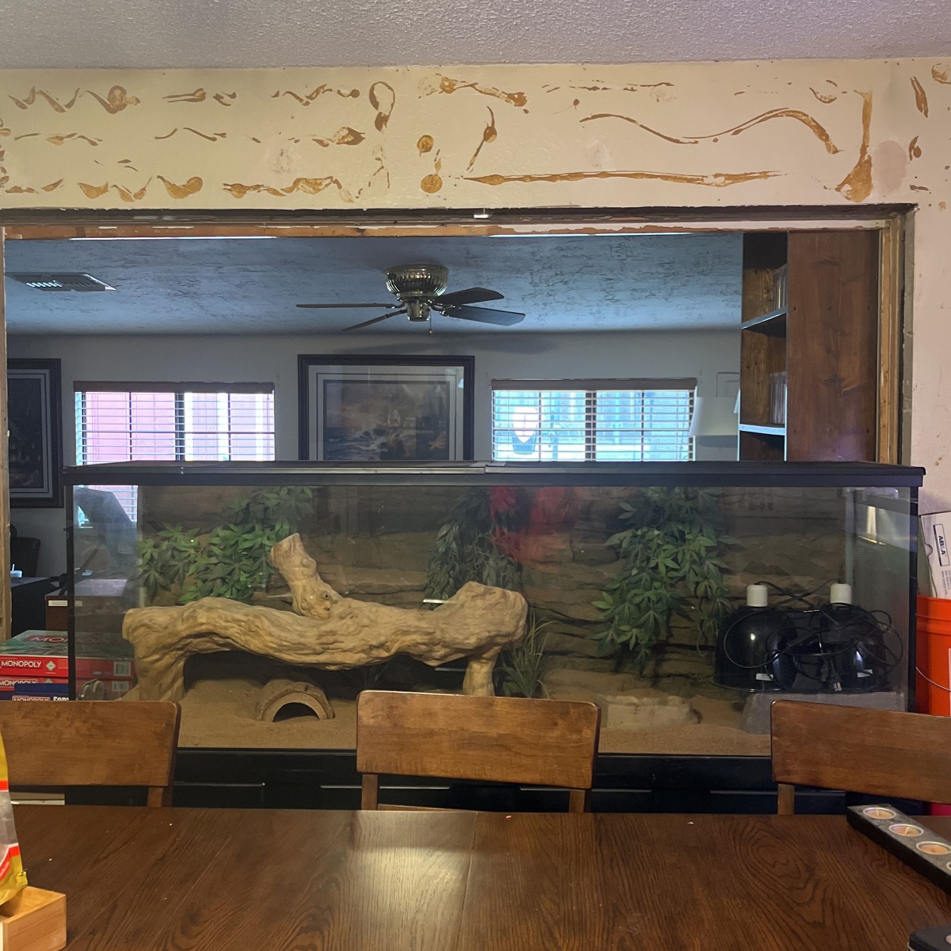 Reptile Tank!! 72" wide x 24" tall x 18" deep Tank w/stand 74.25" x 56 ...