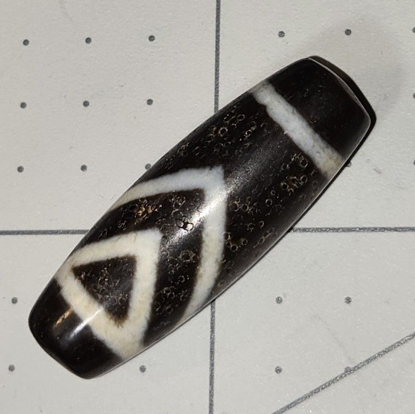 Genuine Old Dzi Bead Pendant Necklace - One Eye & Two Mountains for ...