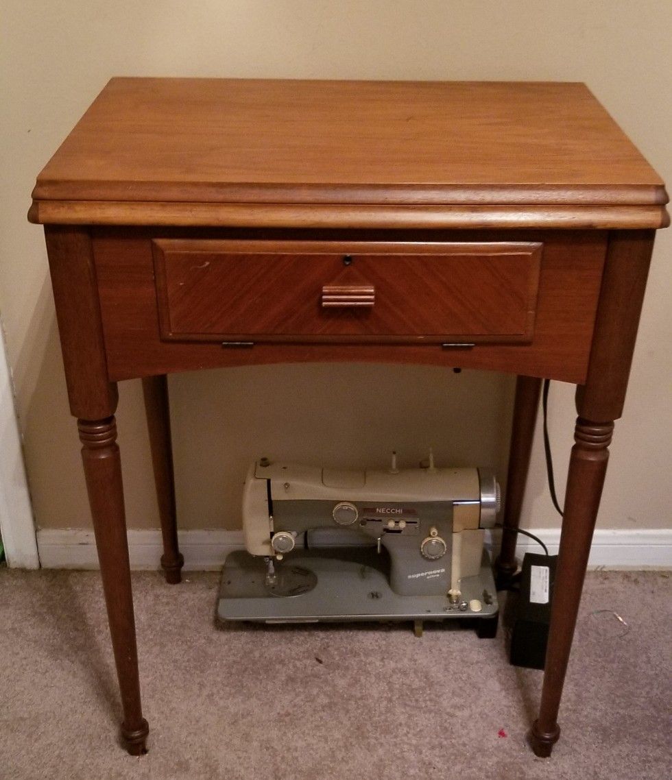 Vintage Necchi Supernova Sewing Machine Desk Ebth Necchi Vintage Sewing ...
