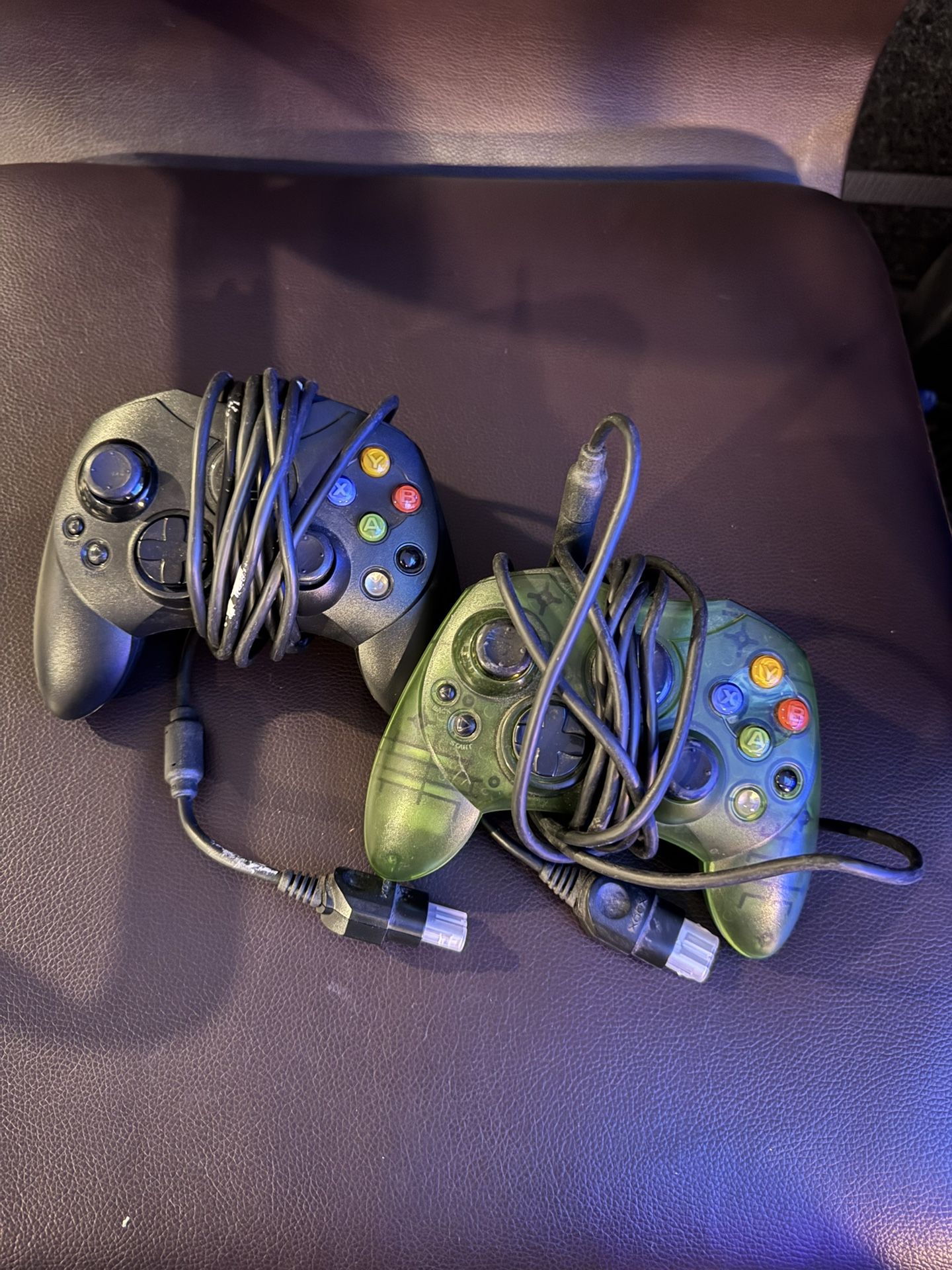 Retro Original Xbox Controllers Lot of 2 – Duke + Rare Crystal Green S ...