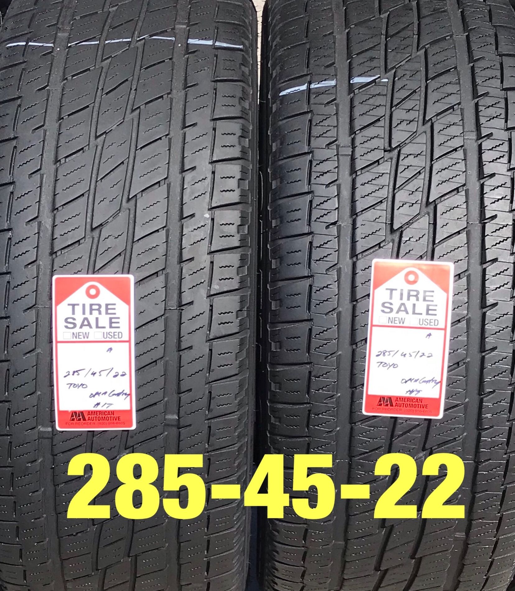 2 used tires 285/45/22 Toyo HT for Sale in Houston, TX - OfferUp