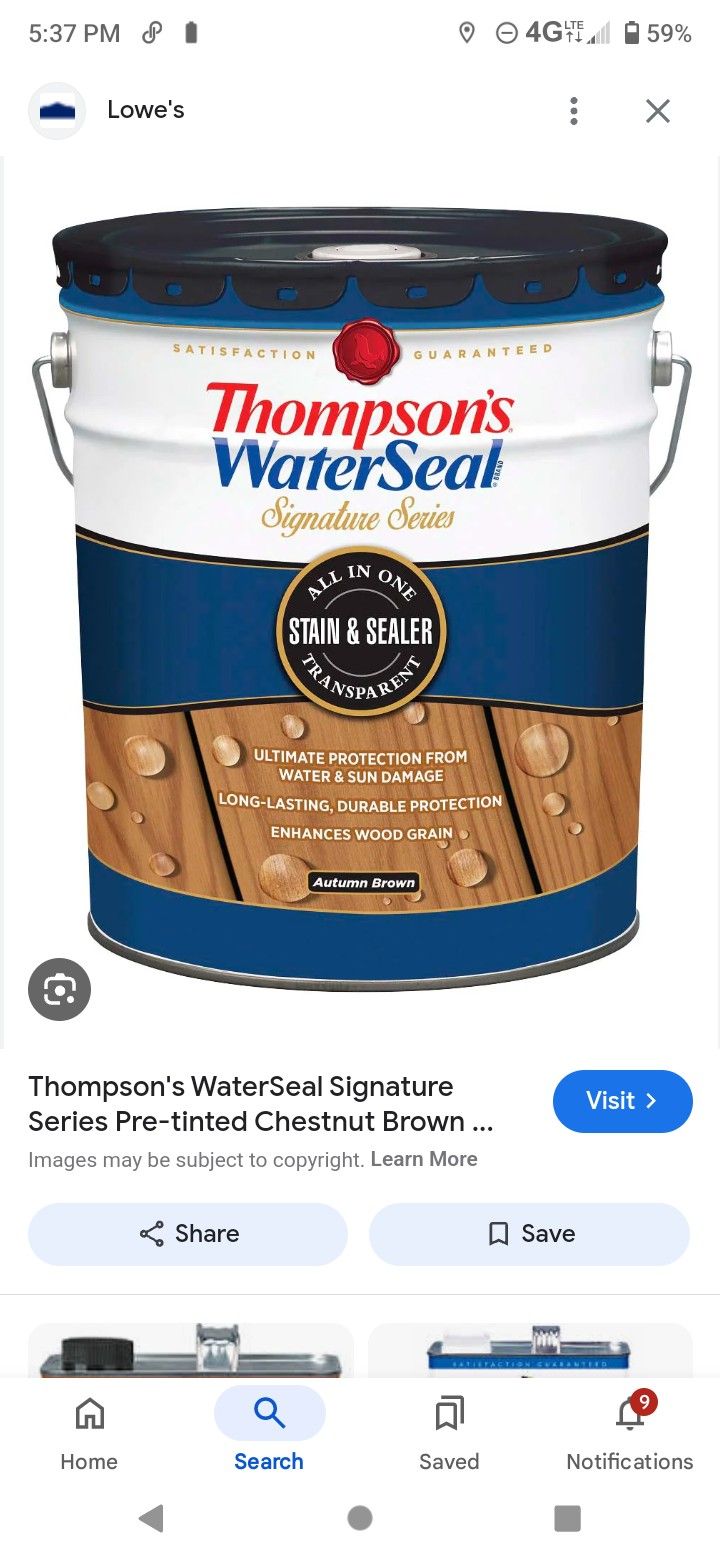 THOMPSON WATER SEALER SIGNATURE SERIES **CLEAR** 4.5 Gallon for Sale in ...