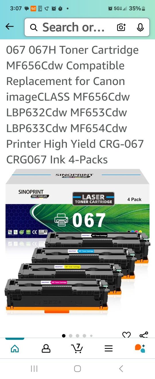 067 067H Toner Cartridge MF656Cdw Compatible Replacement for Canon imageCLASS MF656Cdw LBP632Cdw ...