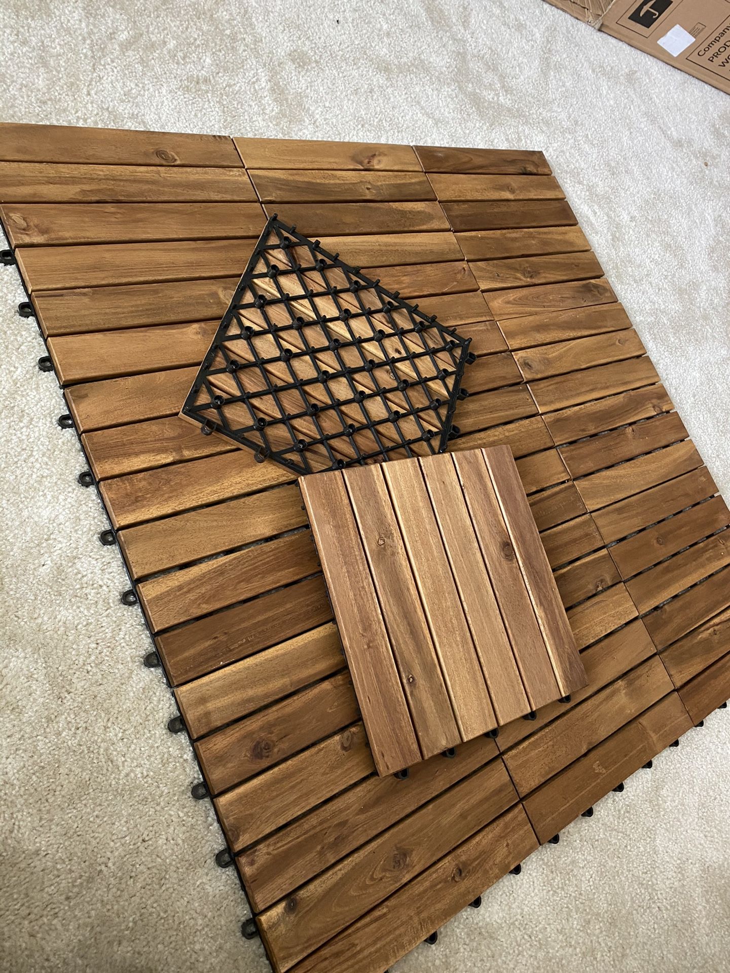 Villa Acacia Wood Tiles, Outdoor Patio and Deck Interlocking Pavers ...