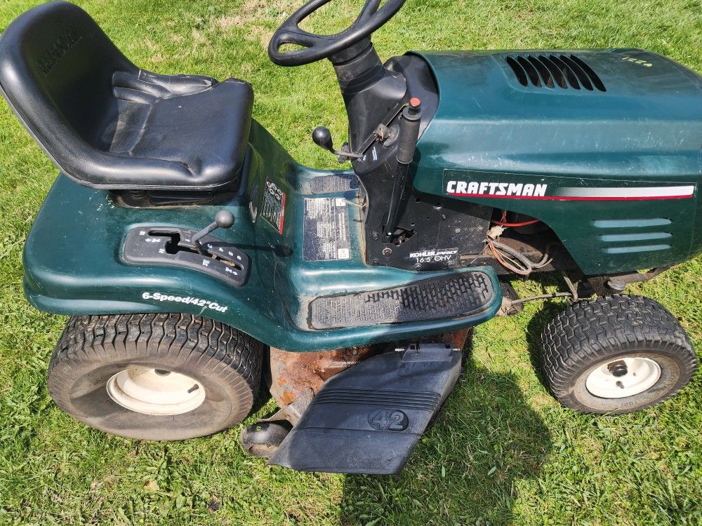 Used Craftsman 42 Inch Riding Lawn Mower Needs A New Belt And A Little ...
