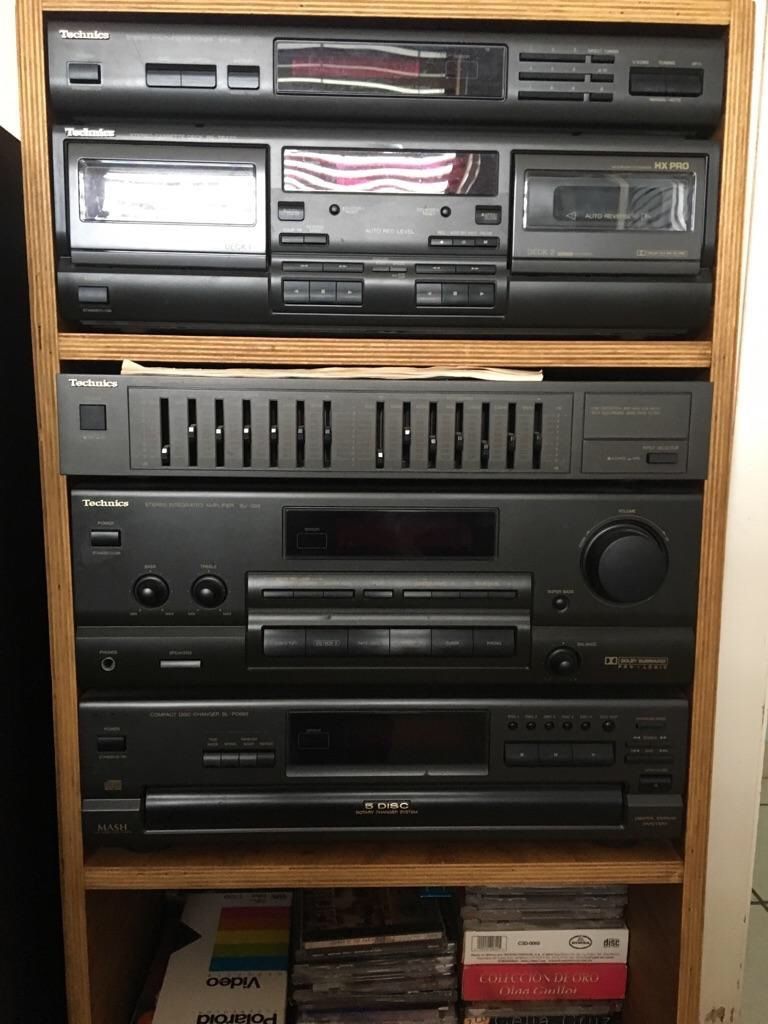 Technics SD-S936 Shelf Rack Stereo System w/Speakers, EQ, Amp, Cassette ...