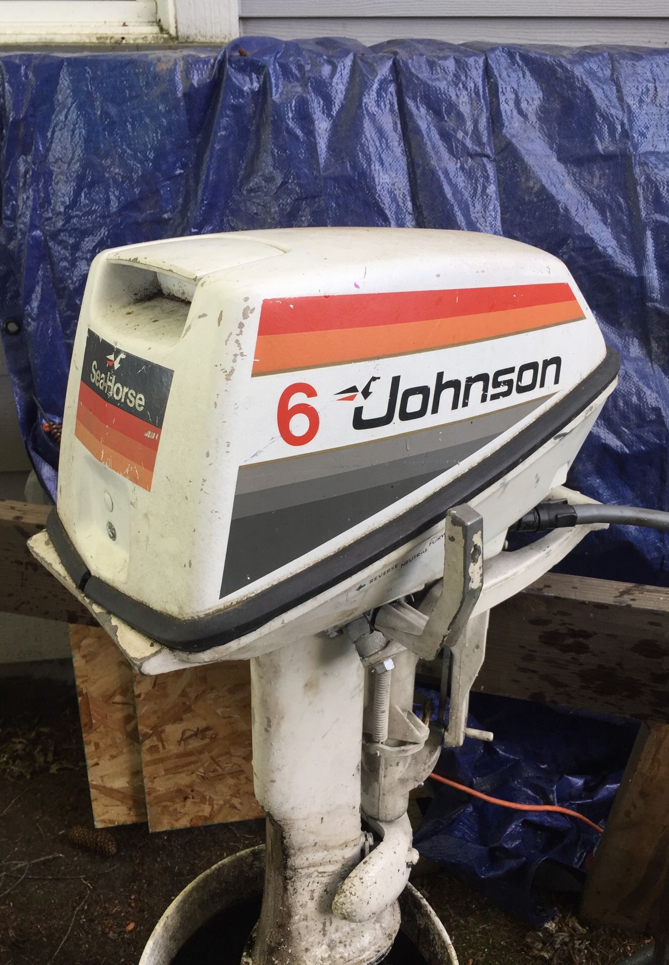 Johnson seahorse outboard boat motor kicker 2 stroke 6hp for Sale in ...