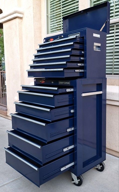 Sears Craftsman Midnight Blue 16 Drawers Rollaway Tool Box for Sale in ...