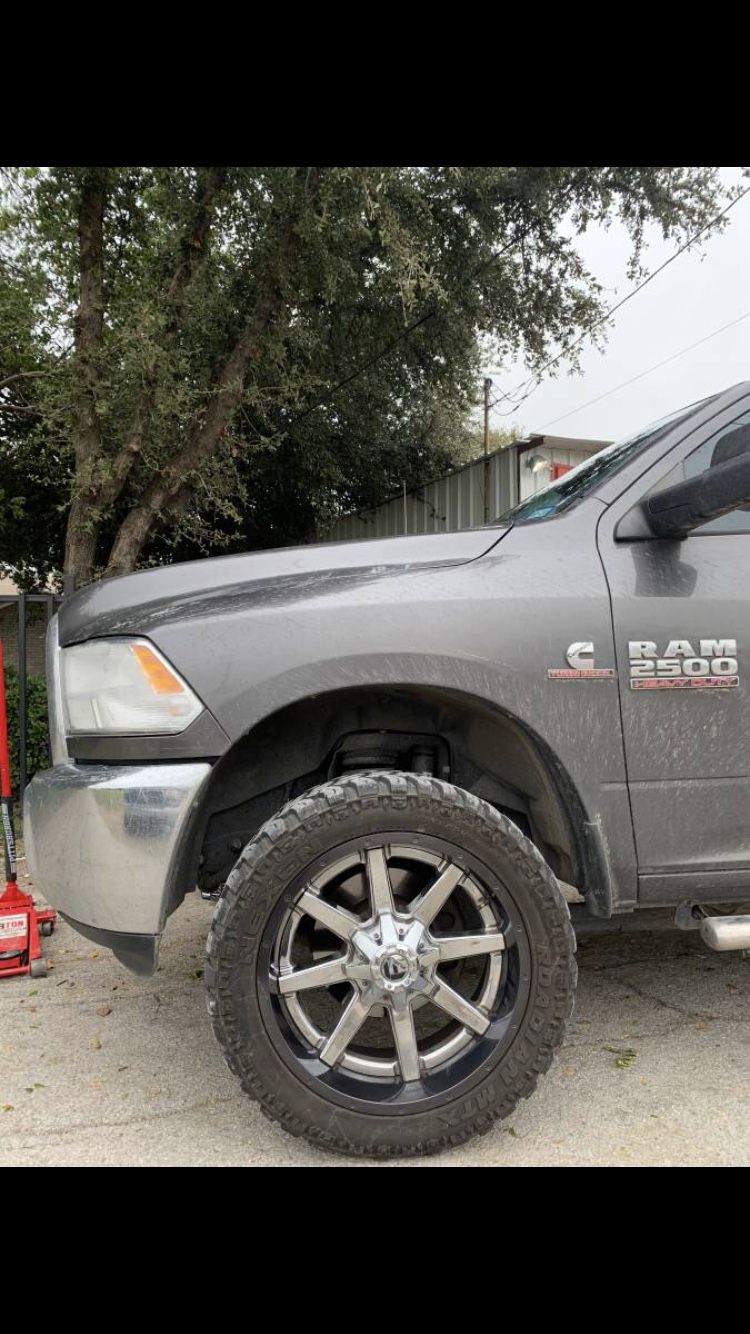 Like New 22” Fuel Maverick Rims & All Terrain Tires 8 Lug Wheels Ram 22 ...