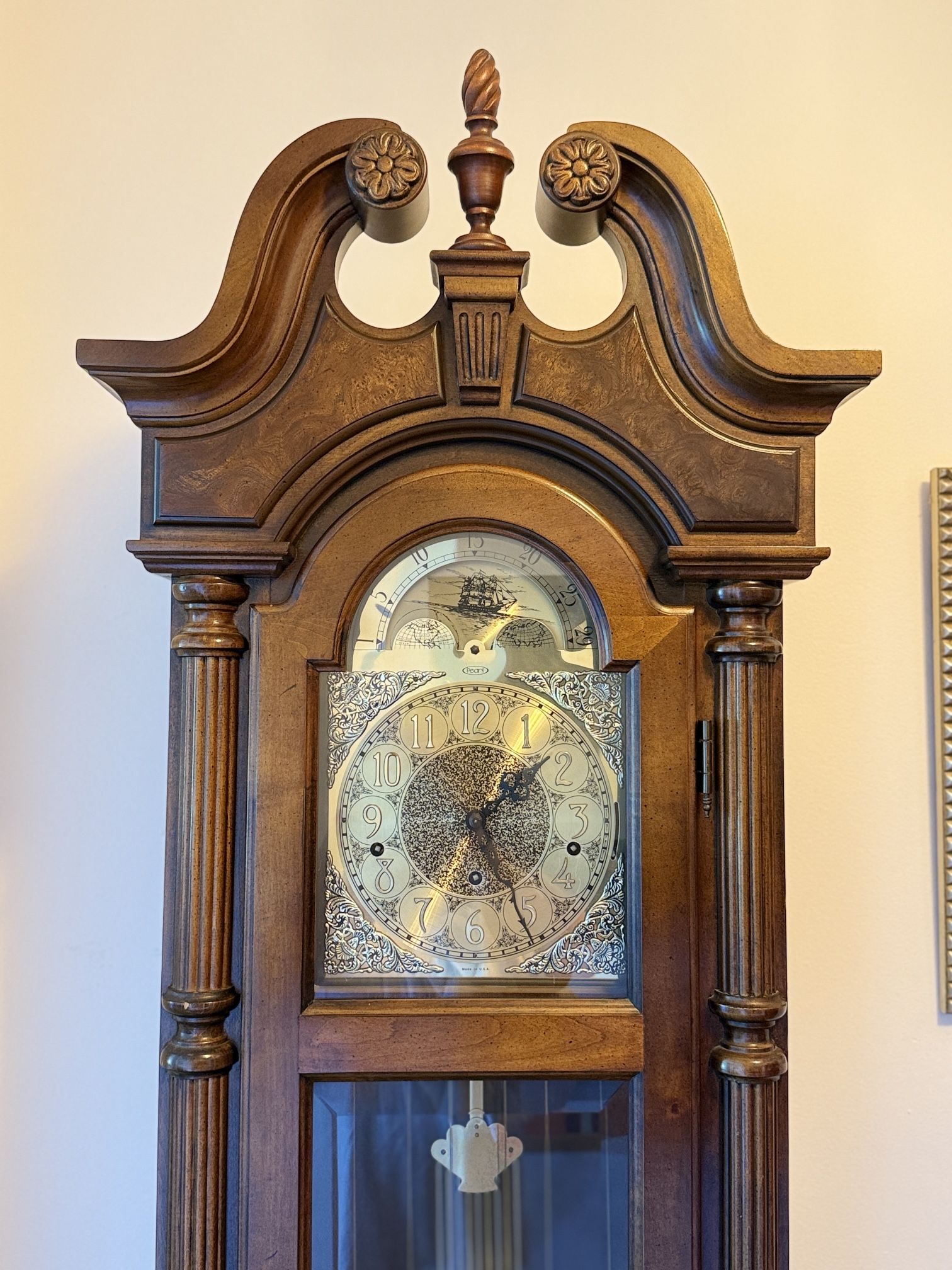 Pearl Grandfather Clock – Elegant Vintage Floor Clock with Moon Phase ...
