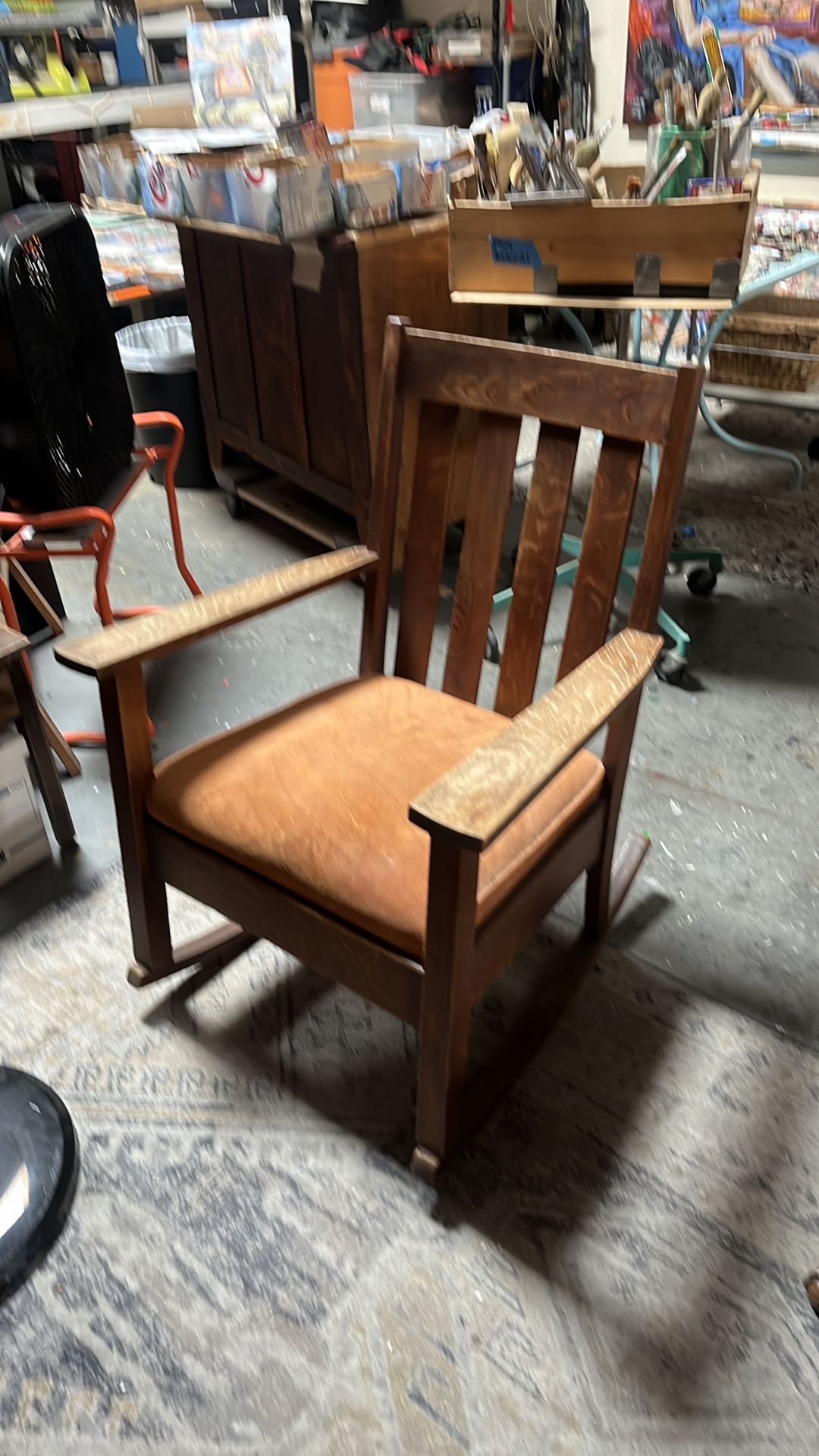Grandma Rocking Chair Oak And Buffed Leather. for Sale in Torrance, CA ...