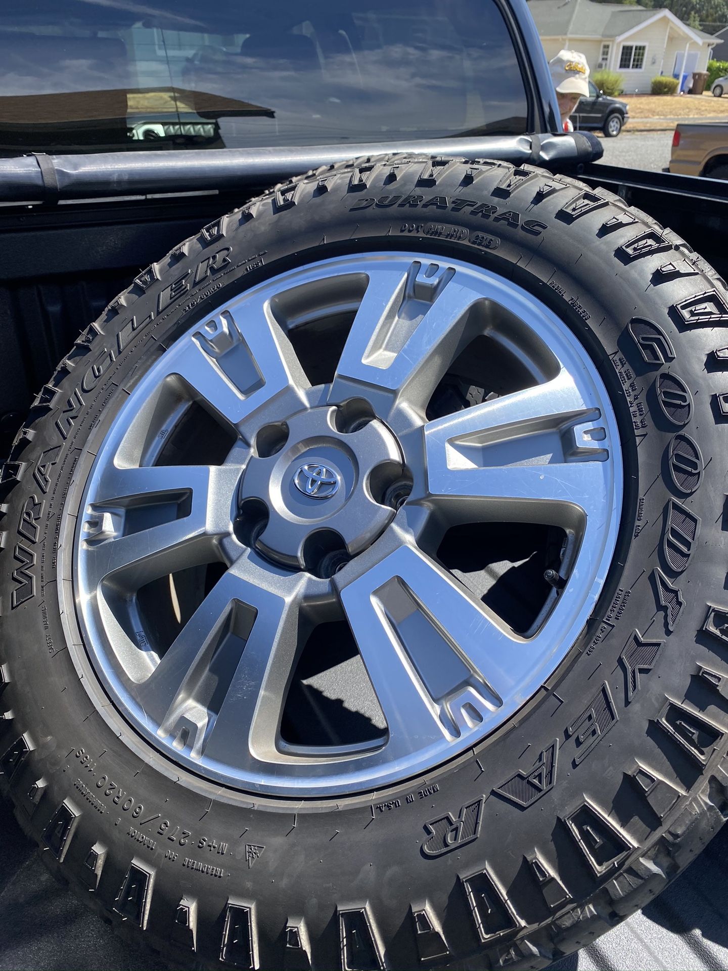 Set of Toyota 20” Platinum Wheels with Goodyear 33” tires for Sale in ...