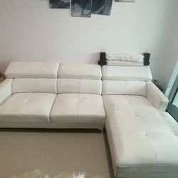 Used white leather sofa for sale store