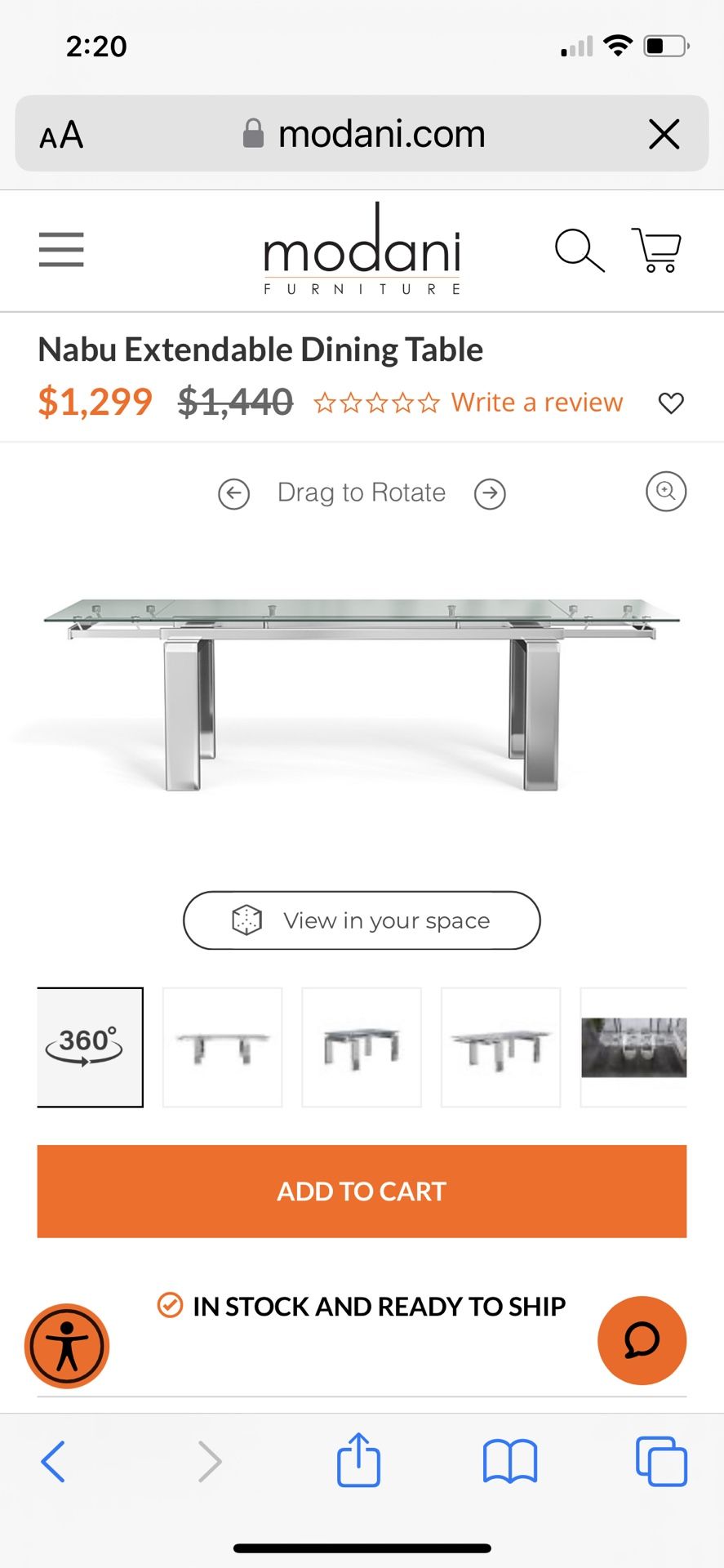 Modani Dining Table Bought For $1400 for Sale in Miami, FL - OfferUp