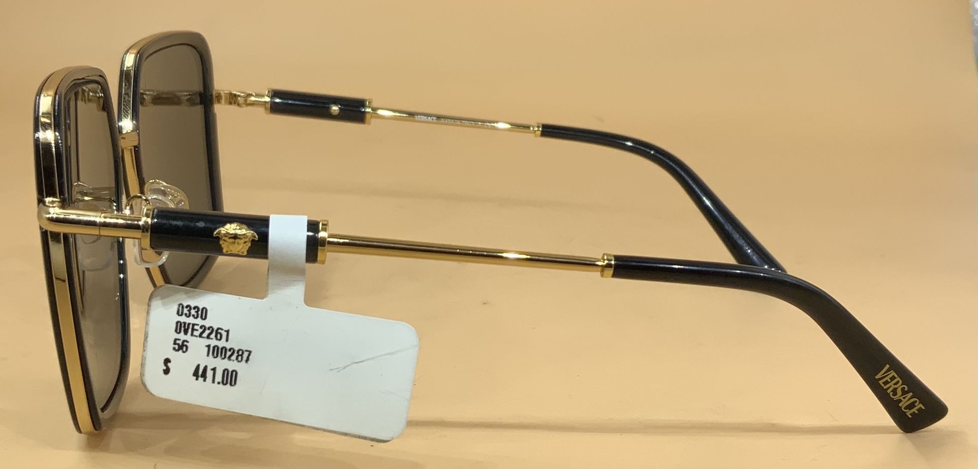 VERSACE VE2261 1002/87 Gold Black/Grey Lens 56-18-140 Womens Designer ...