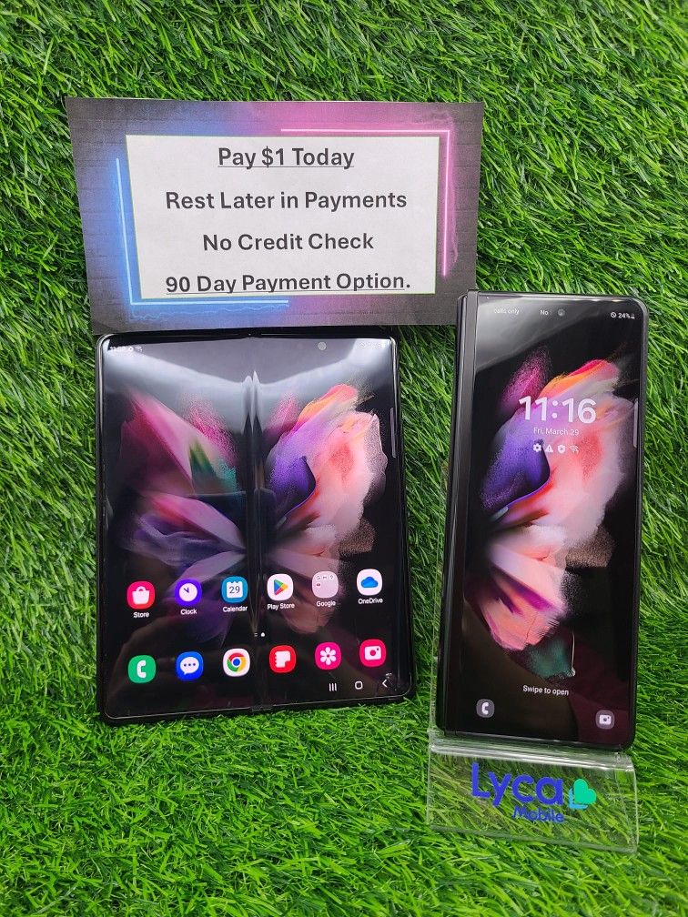 Samsung Galaxy Z Fold 3 UNLOCKED . NO CREDIT CHECK $1 DOWN PAYMENT OPTION 3 Months Warranty * 30 ...