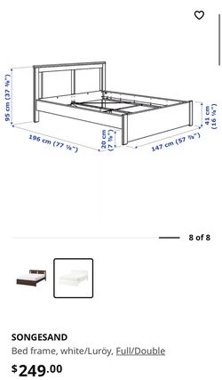IKEA SONGESAND Bed frame white Luroy Full Double for Sale in Inglewood CA OfferUp