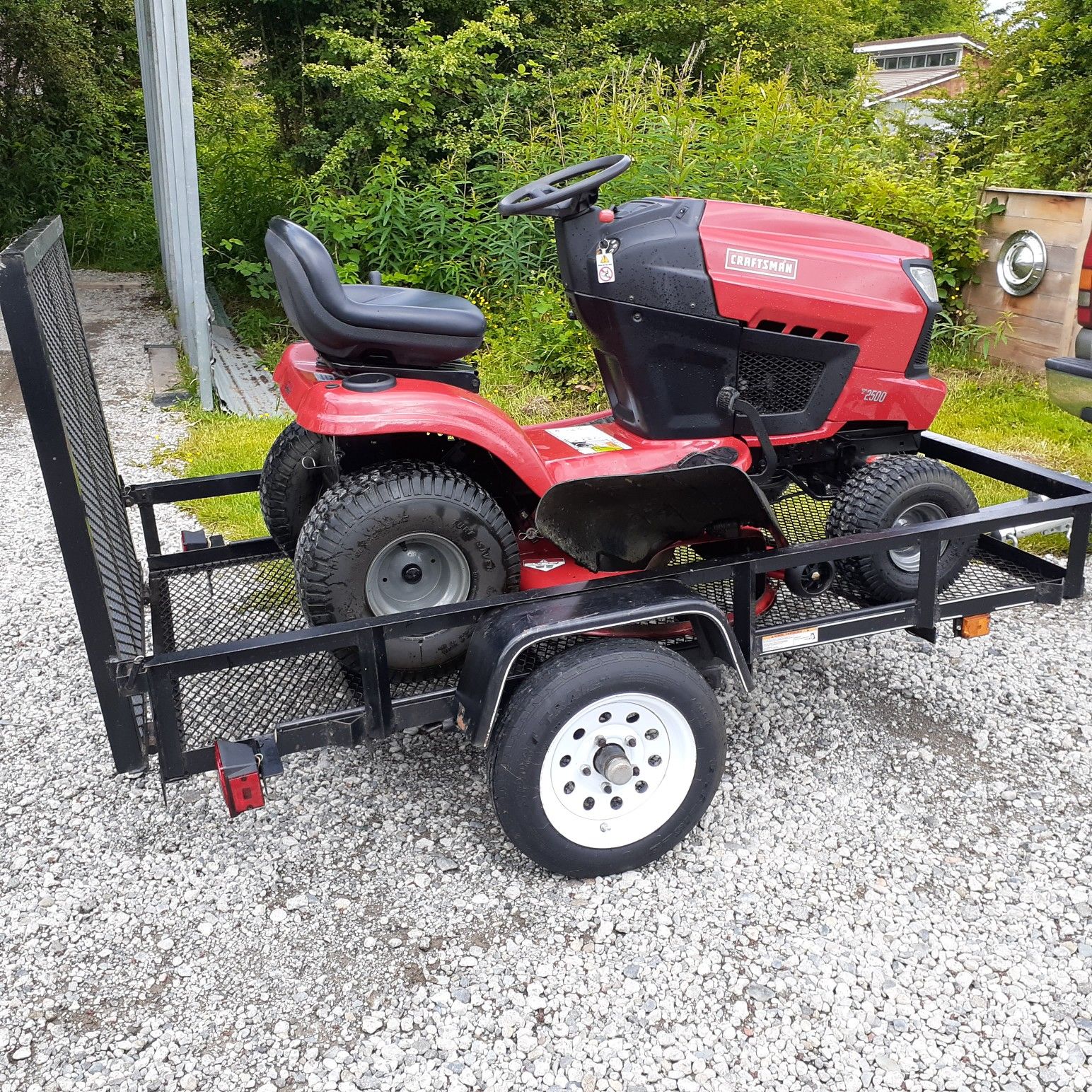 Updated some items sold*Craftsman riding lawnmower with 4x7 carry on ...